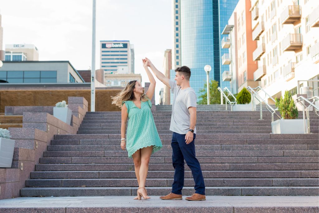 Jenna + Matt - Smale Riverfront Park - Cincinnati Engagement Photographers